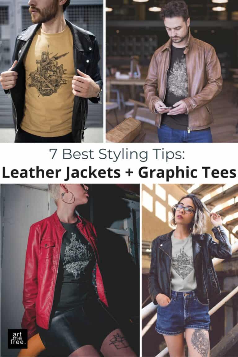 7 Leather Jacket Outfit Ideas to Style with Graphic Tees - artmefree.