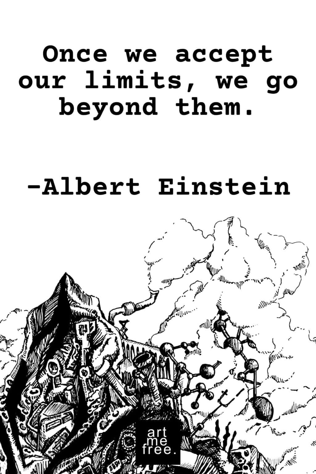 Wisdom Meets Doodle Art: 9 Short Einstein Quotes Illustrated - artmefree.