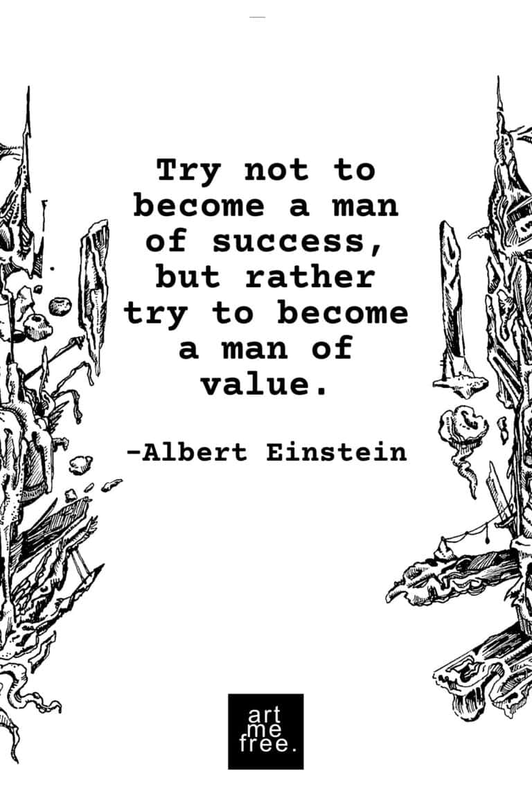 Wisdom Meets Doodle Art: 9 Short Einstein Quotes Illustrated - artmefree.