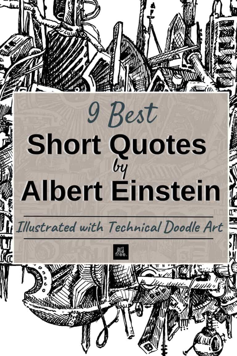 Wisdom Meets Doodle Art: 9 Short Einstein Quotes Illustrated - artmefree.