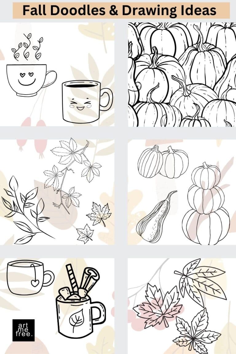 10 Cute Fall Doodles To Try in Your Sketchbook This Week - artmefree.