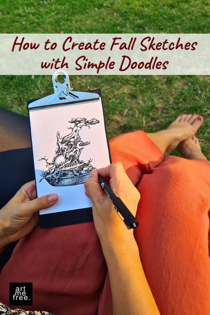 How to Create Fall Sketchbook Spreads with Simple Doodles - artmefree.