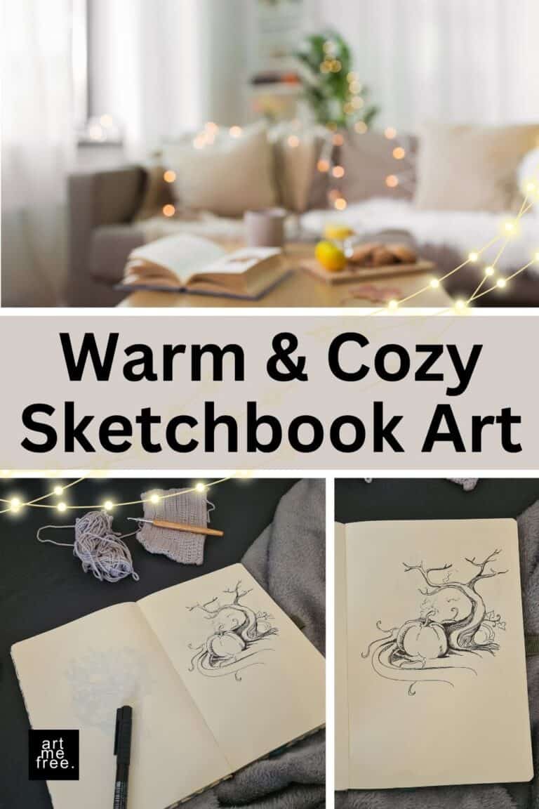 5 Cozy Art Ideas to Try in Your Sketchbook This Fall - artmefree.