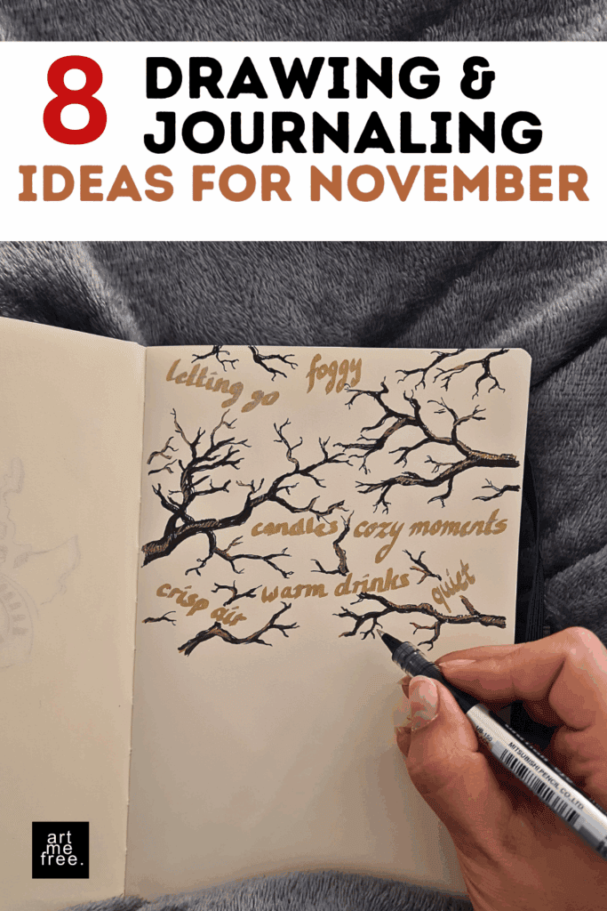 8 Creative November Ideas for Drawing and Journaling - artmefree.