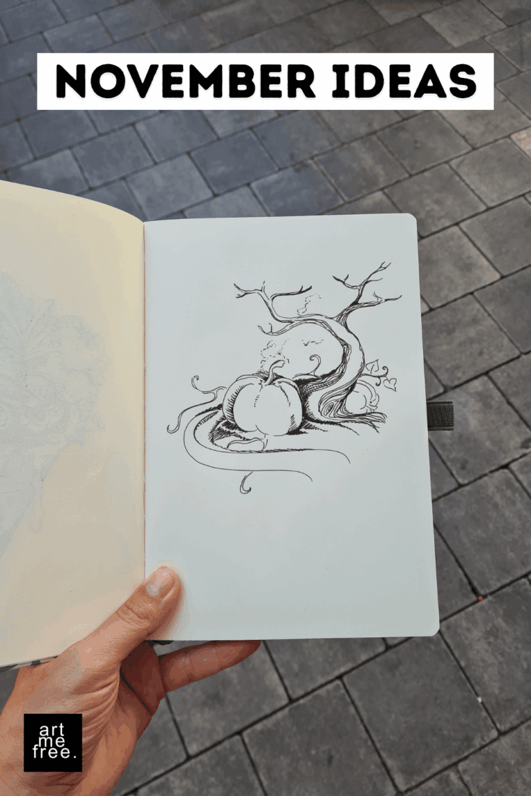 8 Creative November Ideas for Drawing and Journaling - artmefree.
